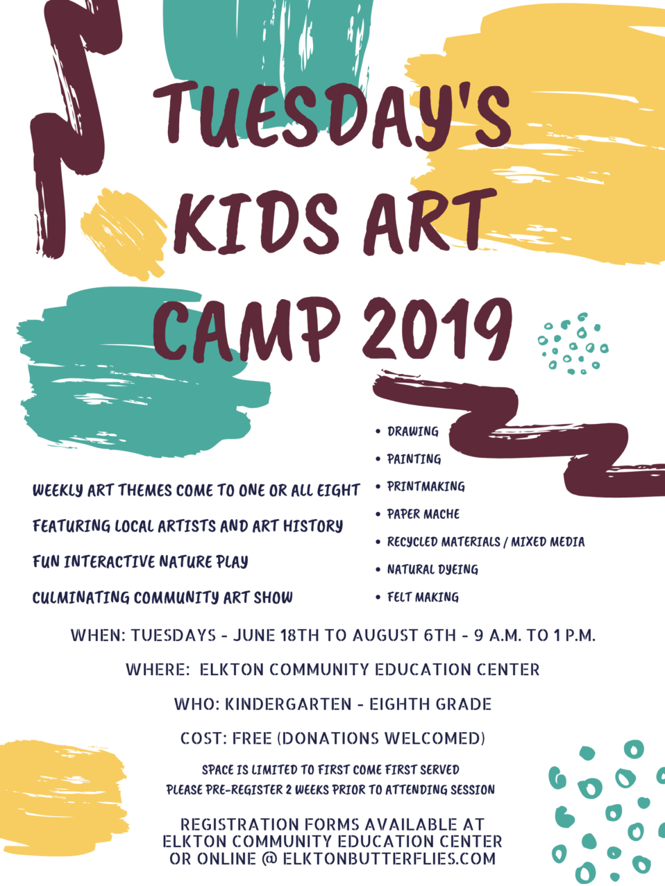 TUESDAY S KIDS ART CAMP 2019 Elkton Community Education Center tuesday-s-kids-art-camp-2019-elkton-community-education-center